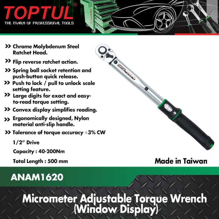 Toptul Micrometer Adjustable Torque Wrench | Lazada PH
