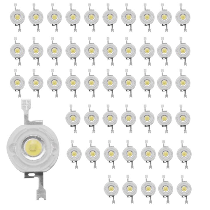 50Pcs 1W Diode High Power Cool White Led Beads 1 Watt Lamp Chip 3V-3.4V | Lazada.co.th