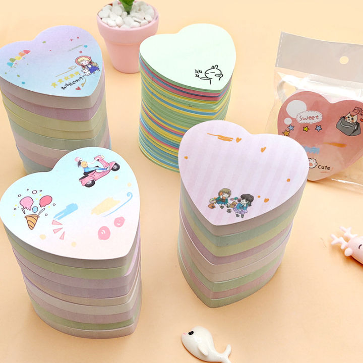 Sty⚡ Love-heart post-it note katering universal post-it note pola ...