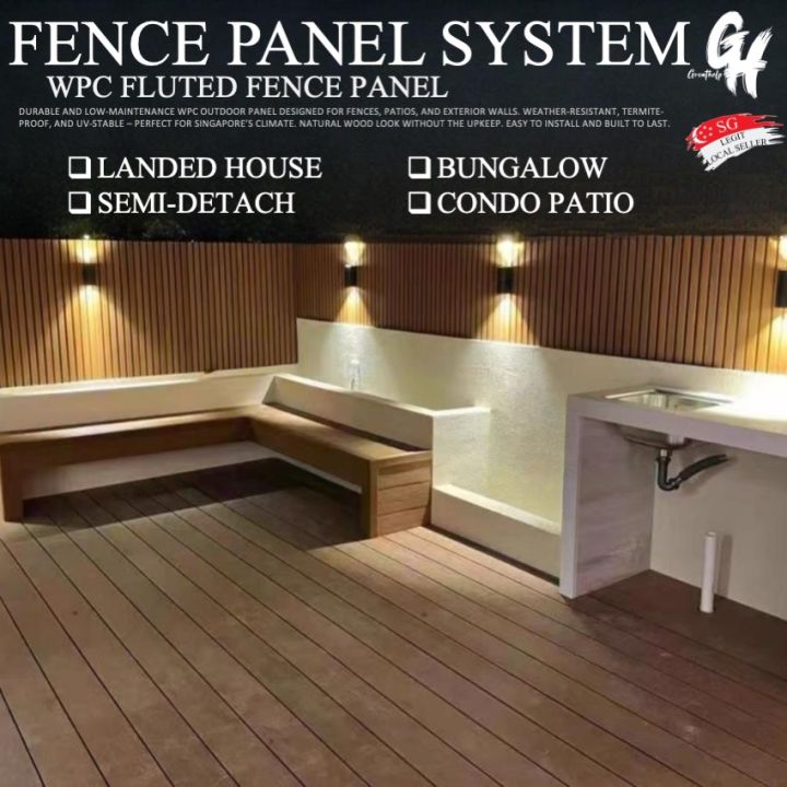 [Price per sqft]Landed House Fence System WPC Wall Panel Fluted Panel ...