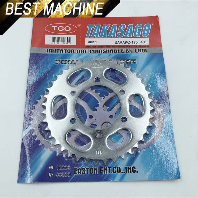 BARAKO 175 RR REAR FINAL SPROCKET 40T TGO For Motorcycle TAKASAGO ...