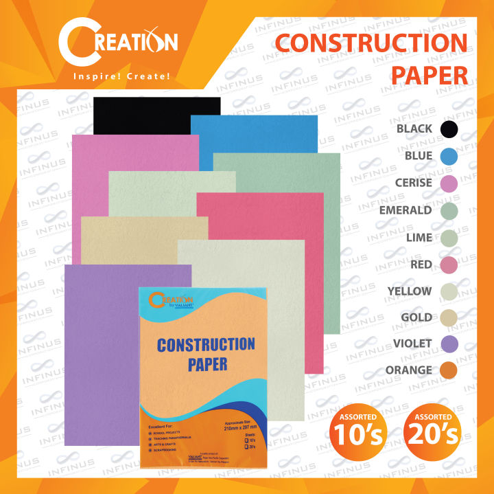 Creation Construction Paper assorted 10's | Lazada PH