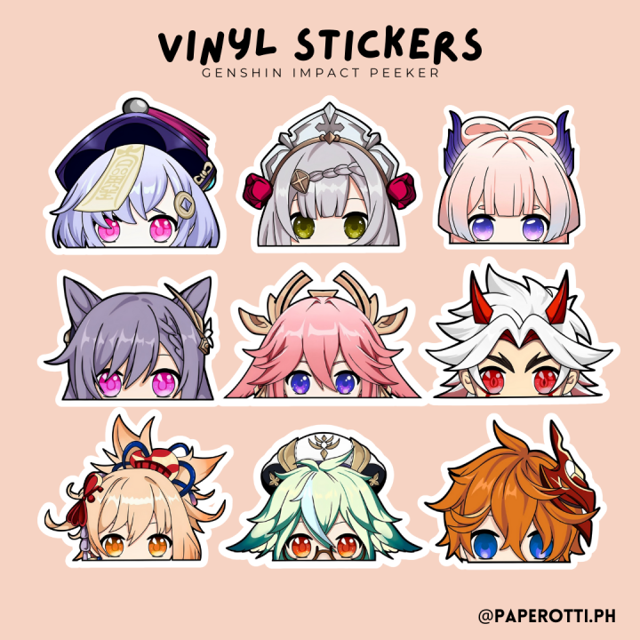 Genshin Impact Peeker Sticker | Waterproof Vinyl Stickers| Paperotti ...