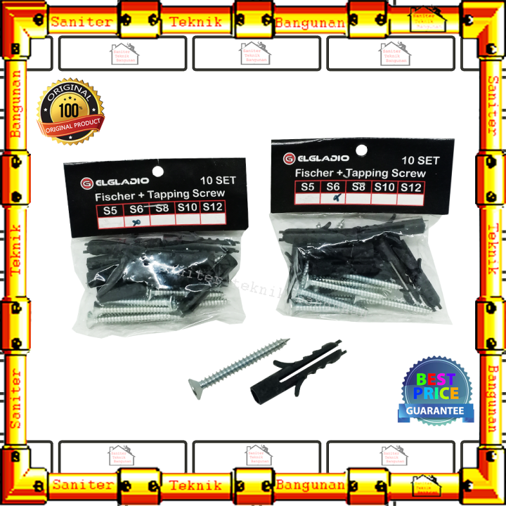 Fisher Skrup Pvc Hitam S6 Elgladio Isi 10 Pcs | Lazada Indonesia