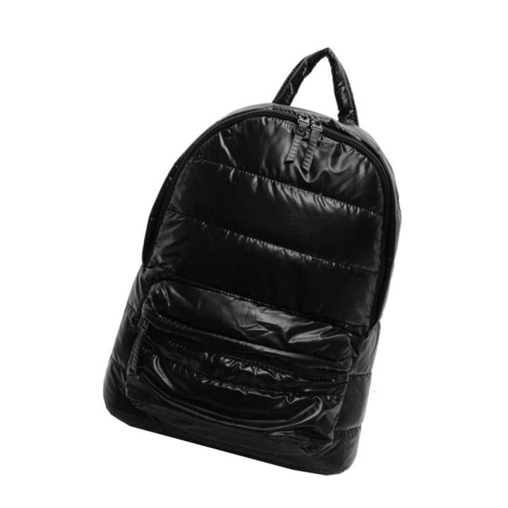 Fashionable Shining Metallic Quilted Puffer Backpack for Womens ...