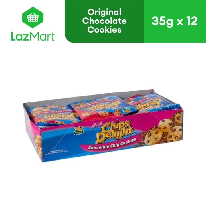 Chips Delight Mini Chocolate Chip Cookies Original 35g x 12 | Lazada PH