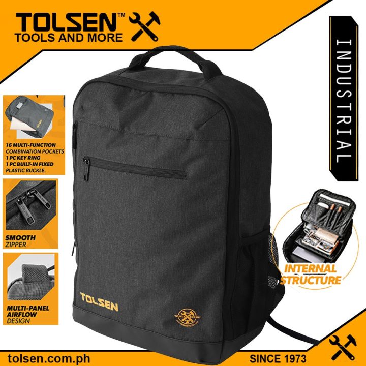 Tolsen Backpack w/ 16 Multi Function Combination Pockets (30x12x44cm) 80040 | Lazada PH