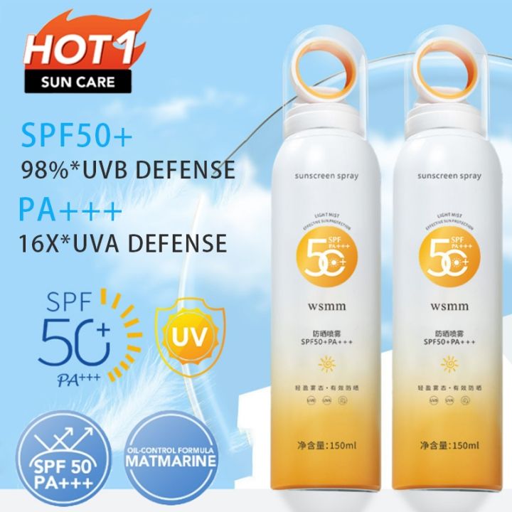 All Day Light Sunscreen Spray Spf50 Pa+++ Face/Body Brilliant Sunblock ...