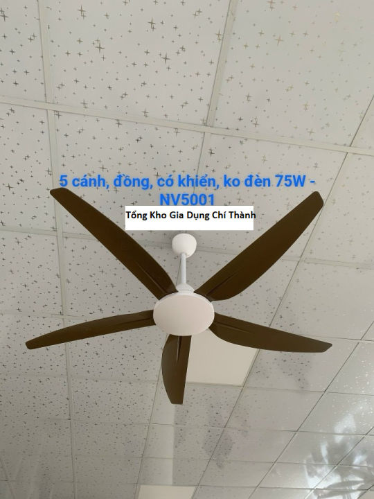 Quạt Trần Novaco 5 Cánh Có Điều Khiển Không Đèn NV5001- 75W Hàng Xịn ...