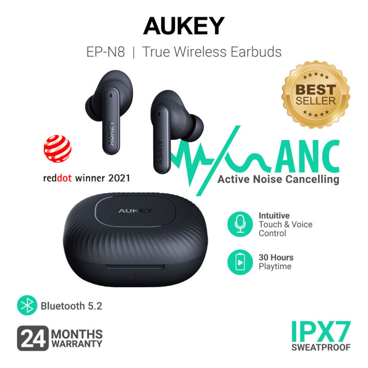 Aukey Ep N8 True Wireless Earbuds 30h 3 Mic Ipx7 Water Resistant