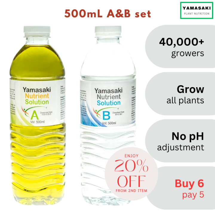 Yamasaki hydroponics solution 500mL A&B | hydroponic nutrient solution ...