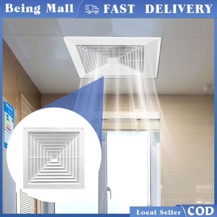 8/10/12Inch PVC Diffuser Air Vent Central For Square Ceiling Or Wall-Mount Exhaust Fan Bathroom ...