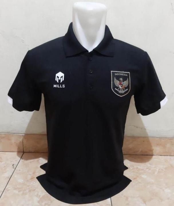 Kaos Polo Jersey Pria Timnas Indonesia Baju Sepak Bola Hitam Garuda ...