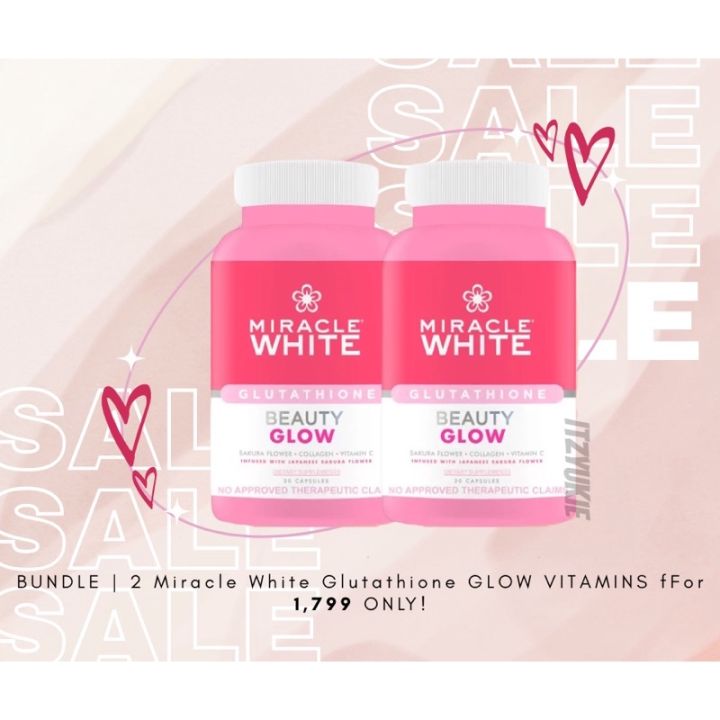 2 Bottle Miracle White Advanced Whitening Glutathione Capsule | Lazada PH