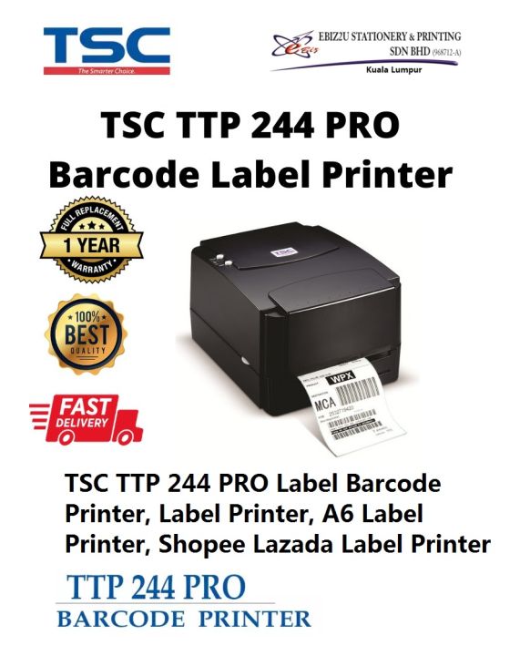 TSC TTP 244 PRO Label Barcode Printer, Label Printer, A6 Label Printer, Lazada Label Printer ...