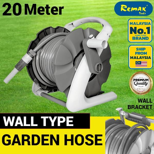 REMAX 20M Hose Reel Manual Stackable Garden Hose Reel Set With ...