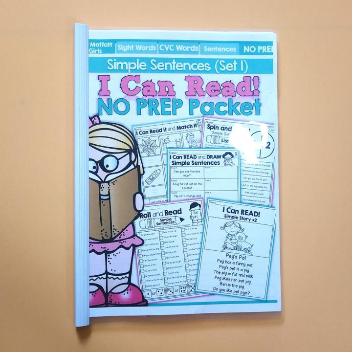 I CAN READ Simple Sentences Activities Worksheets Workbooks Homework ...