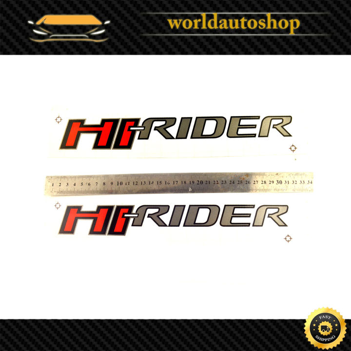 sticker HI-RIDER 1 ชุด 2 ชิ้น สติ๊กเกอร์ HI-RIDER ติดรถ ford ranger แดง ...