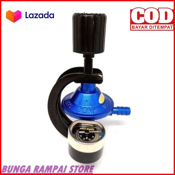DESTEC COM-201M Regulator Gas Dengan Pengaman Ganda + Meteran Cocok Utk ...