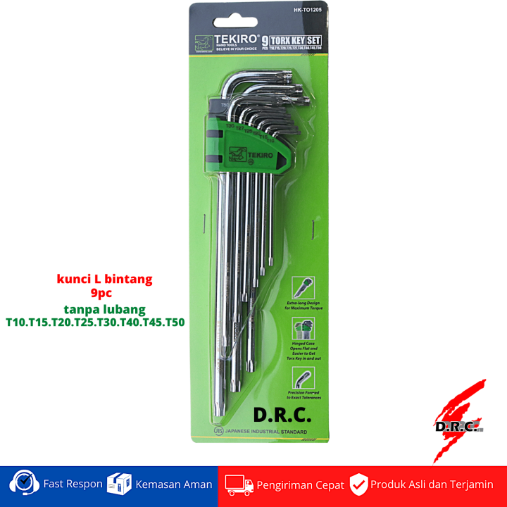 KUNCI L PANJANG / HEX KEY SET LONG TEKIRO 9 PCS | Lazada Indonesia