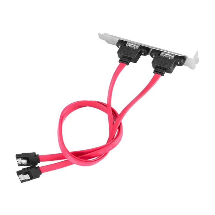 (BKSM) Dual Port SATA Serial ATA Cable to ESATA Bracket Adapter Cable ...
