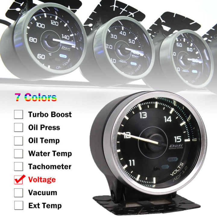 Defi Advance A1 60mm Racing Gauge Defi Meter 7 Color in 1 Voltage Gauge ...