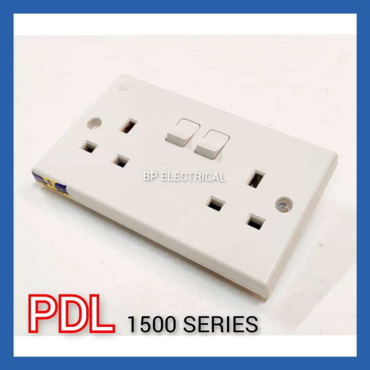[READY STOCK] PDL 13A Double / 2Gang Switch Socket Outlet | Lazada