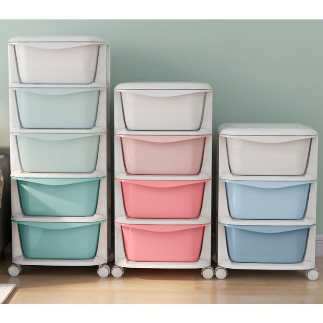 【PLAYFUL】3 / 5 Layer Almari Baju Baby Plastic Cupboard Storage Box Rak ...
