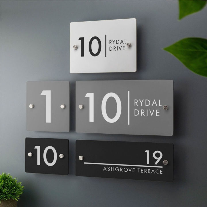 Contemporary Modern House Number Sign Printed Address Signage - tanda ...