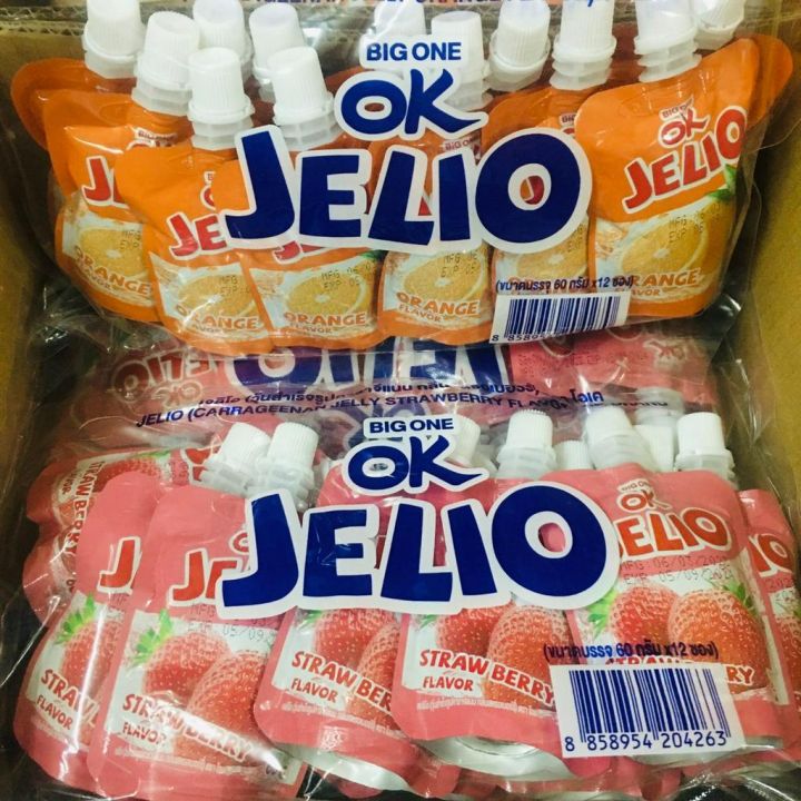 Ok jelio เยลลี่ เจลิโอ วุ่นคาราจีแนน กลิ่นผลไม้ องุ่น ลิ้นจี แอปเปิ้ล ...