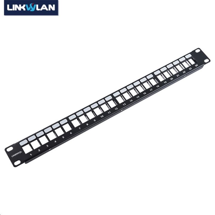 16 Port 24 Port Unloaded Blank Patch Panel 19" 1U Empty Panel For ...