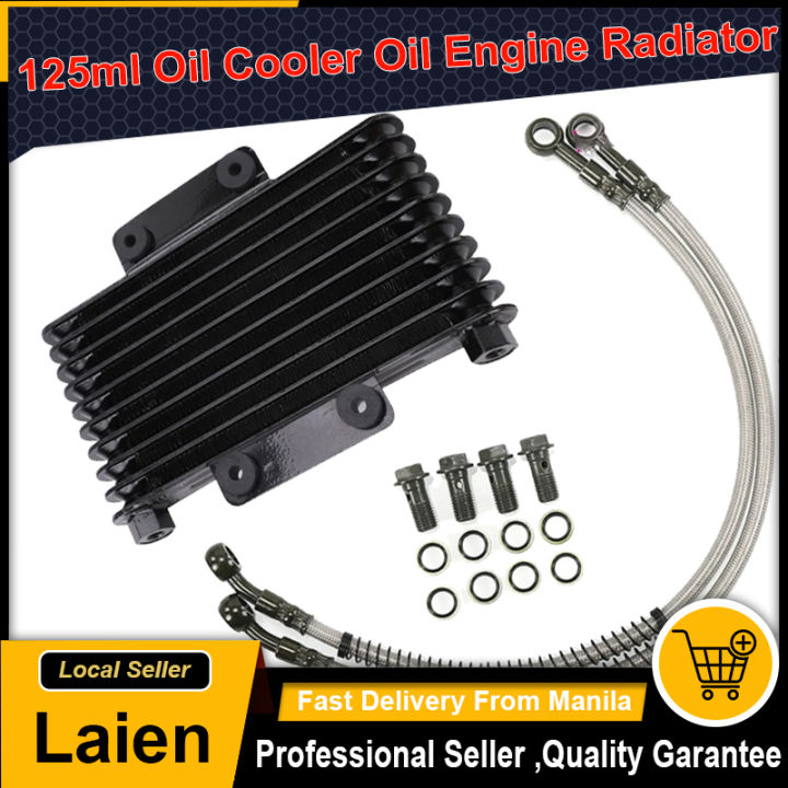 Universal Aluminum 125ml Engine Oil Cooler Cooling Radiator for 125CC ...
