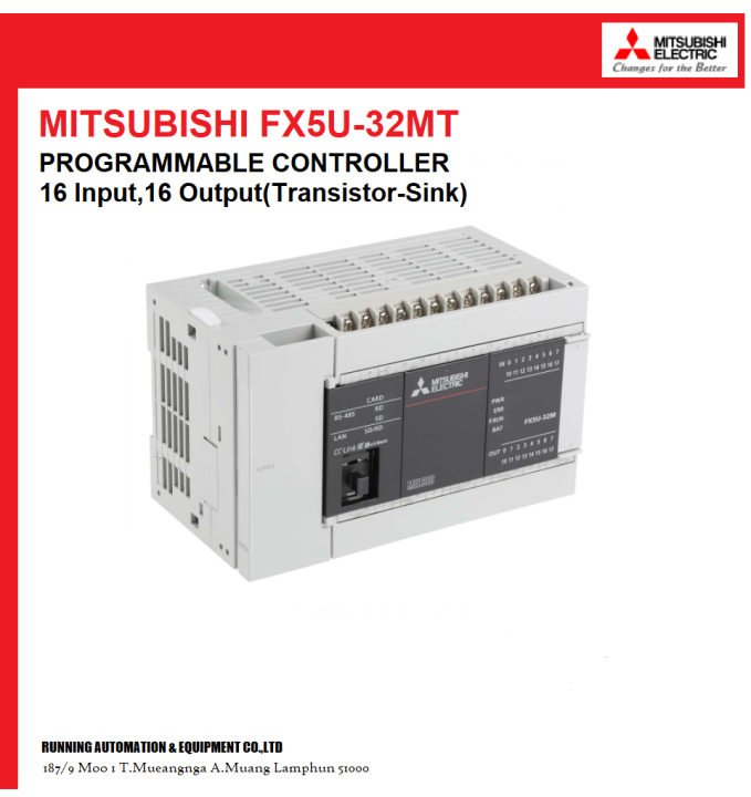 FX5U-32MT/ES PLC MITSUBISHI 16 IN/ 16OUT AC/DC/DC | Lazada.co.th