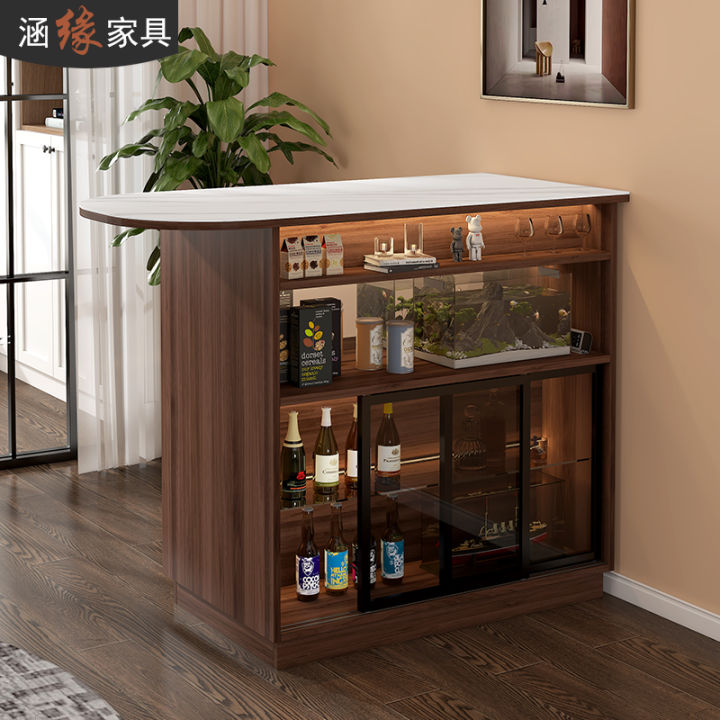 Rock plate island table integrated double-sided bar cabinet modern ...