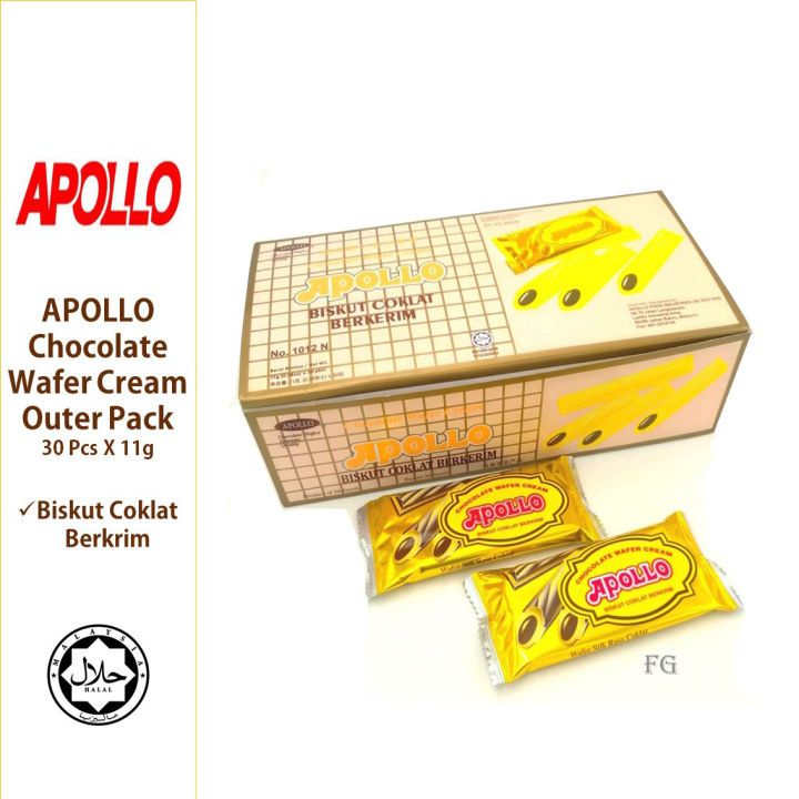 APOLLO Chocolate Wafer Cream 30pcsX11g | Lazada