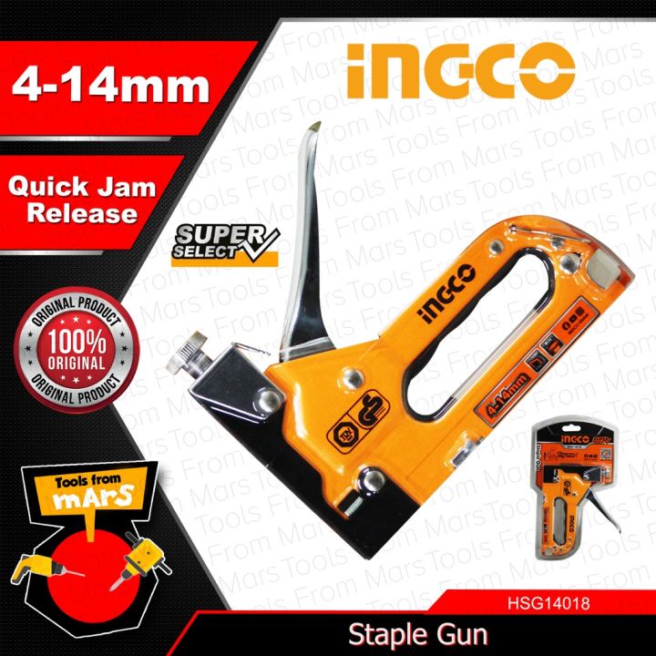 INGCO Stapler Staple Gun Tacker Super Select for Upholstery Posters DIY ...