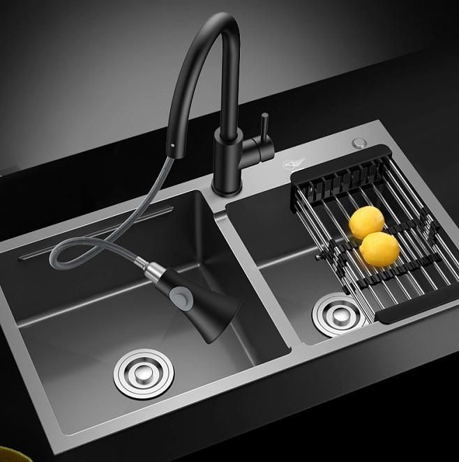 Set Lengkap Kitchen Sink Black/Wastafel Stainless Hitam 304 /Dengan ...