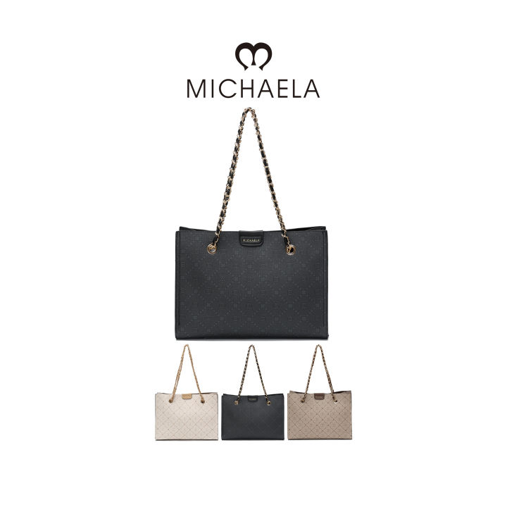 MICHAELA Large Chckered Tote Bag for Women 12'' Vintage Fashion Chain ...