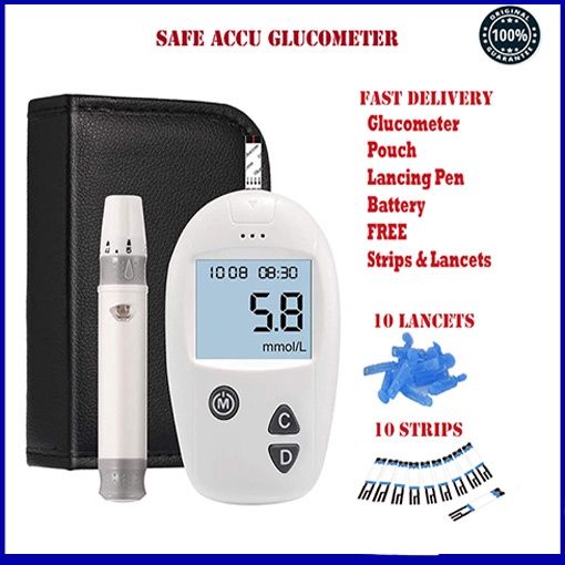 Sinocare Safe Accu Blood Glucose Monitor Glucometer Set | Lazada PH
