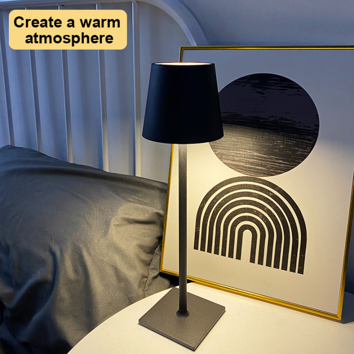 LED table lamp tri color desk lamp dimming lamprechargeable touch ...