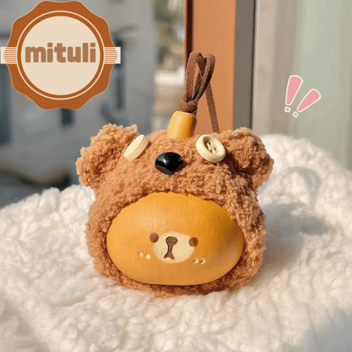 MITULI ดีไซน์หมีน้อย จี้รูปน้ำเต้า วัสดุธรรมชาติ รูปทรงลูท ของใช้พกพา ...