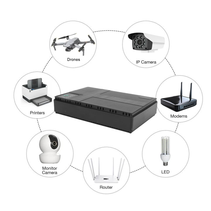 UPS Battery Backup 10400mAh Uninterruptible Power Supply with 6 Outputs ...