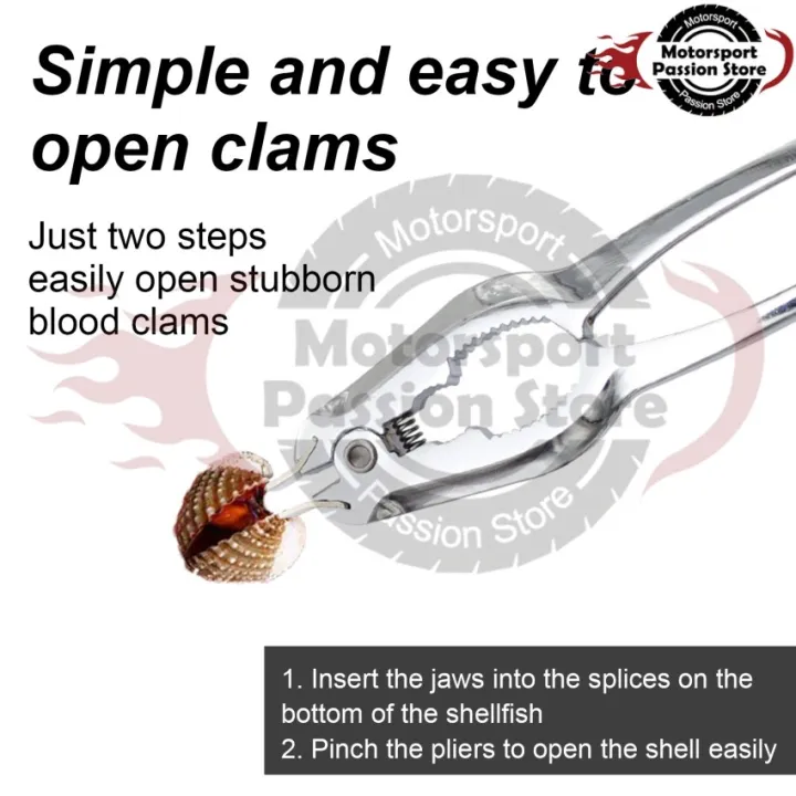 Stainless steel nut clamp pliers shell fish crab shell clamp seafood ...