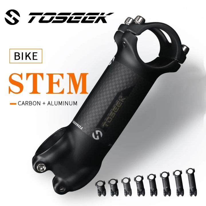 TOSEEK Bicycle Handlebar Stem 31.8mm Aluminum + Carbon Stem Angle 6/17 degrees Mtb mountain Road ...