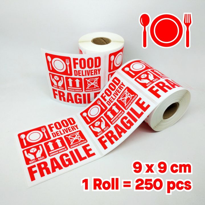 Stiker Label Fragile Food Delivery Sticker Pengiriman Makanan Online ...
