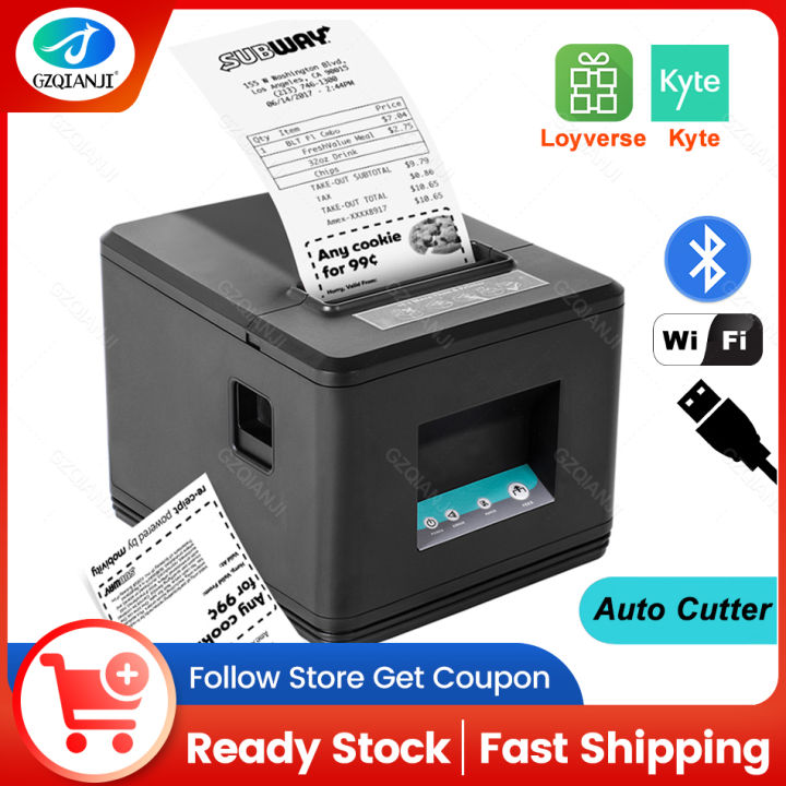 80mm Auto Cutter Desktop Thermal Receipt Printer POS Printer with WiFi ...
