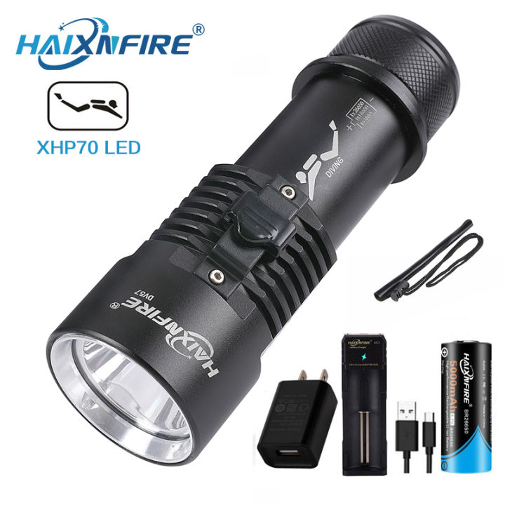 HaixnFire ไฟฉายดำน้ำ DV57สกูบา,XHP70 LED ใต้น้ำไฟฉายกันน้ำ5000ลูเมนโคม ...