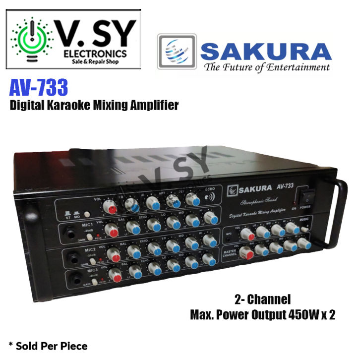 Original 2023 SAKURA AV-733 450W x2 Digital Karaoke Mixing Amplifier | Lazada PH