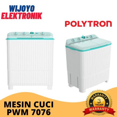 POLYTRON Mesin Cuci 2 Tabung Giant Series Hijab 7 KG PWM 7076 | Lazada ...