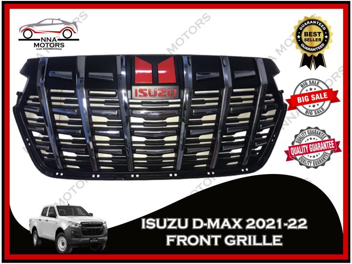 ISUZU D-MAX 2021 2022 Front Grille Car Grill Guard All Black & Red ...